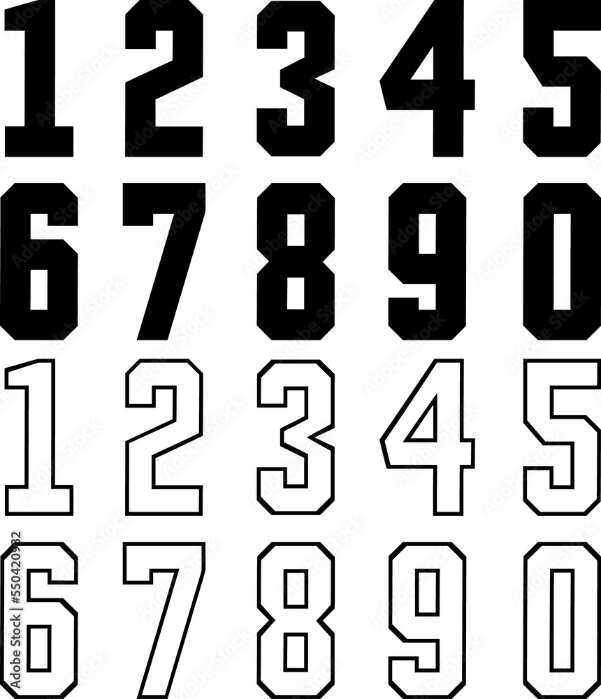 Sport Numbers football tennis soccer vector files, ready for print, svg ...