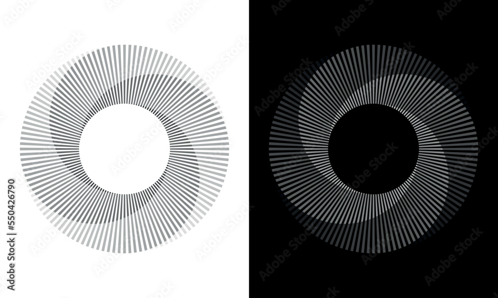 Set of circles with lines. Lines in one color with different opacity ...