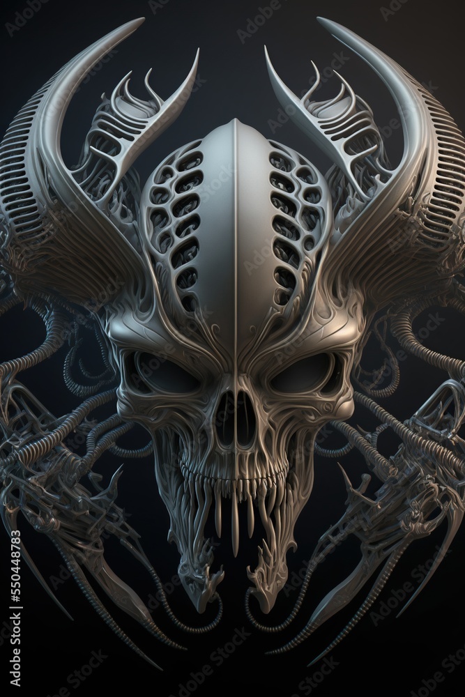 Alien xenomorph skull Stock Illustration | Adobe Stock