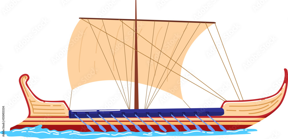 Vintage ship, transport ark roman, ship sea, wooden sail antique ...