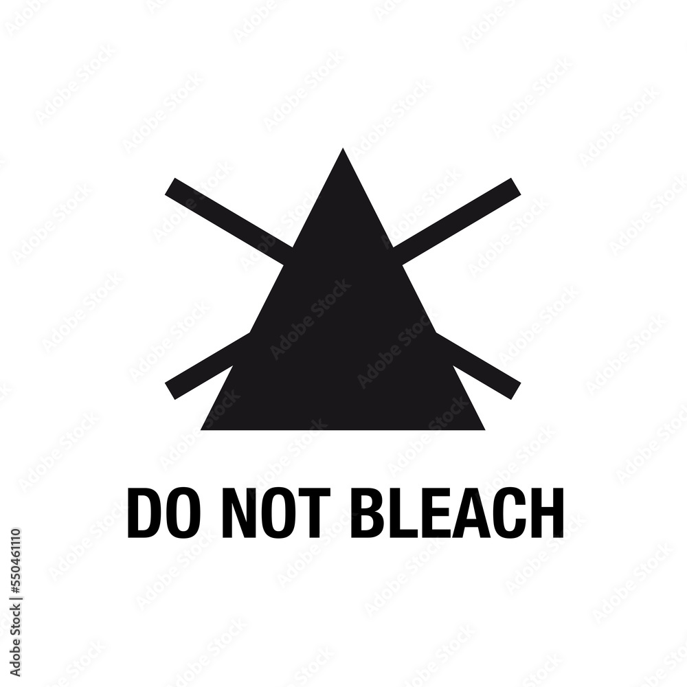do not bleach, washing care sign, laundry icon, textile symbol, garment ...