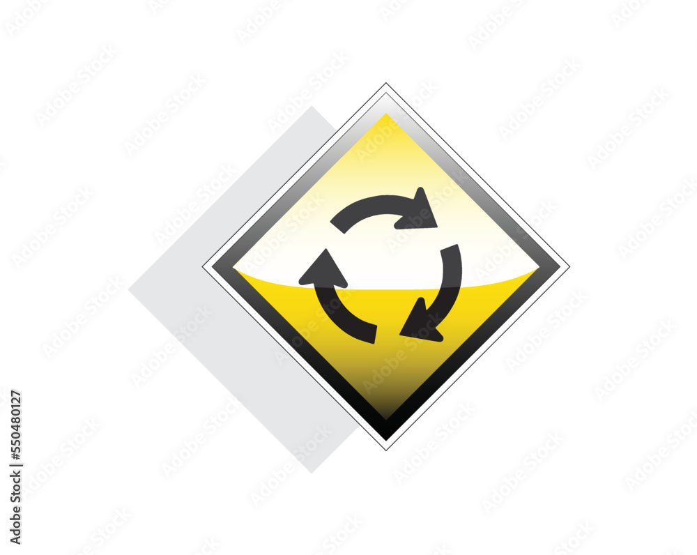 vector dessin a symbol or traffic sign in the shape of a yellow circle ...