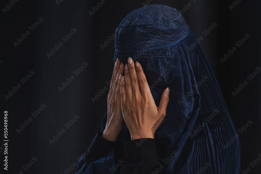 Arab female Muslim in traditional Burka or Burqa clothes in Afghanistan ...