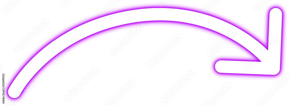 Glowing Neon Arrow Doodle Transparent PNG Stock Photo | Adobe Stock