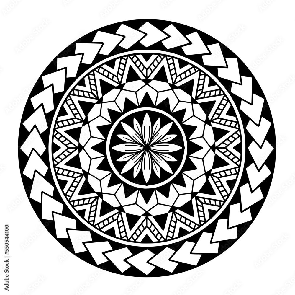 Polynesian circle tattoo design. Aboriginal samoan. Vector illustration ...