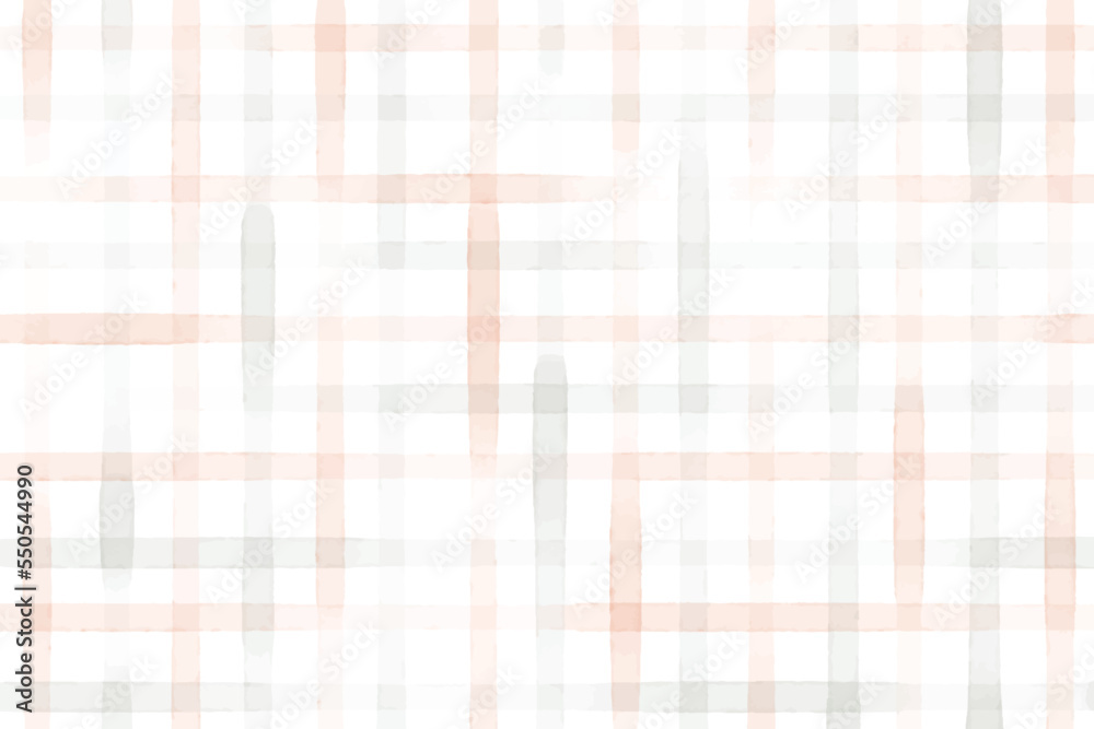 watercolor brush stroke striped gingham pliad seamless pattern Stock ...