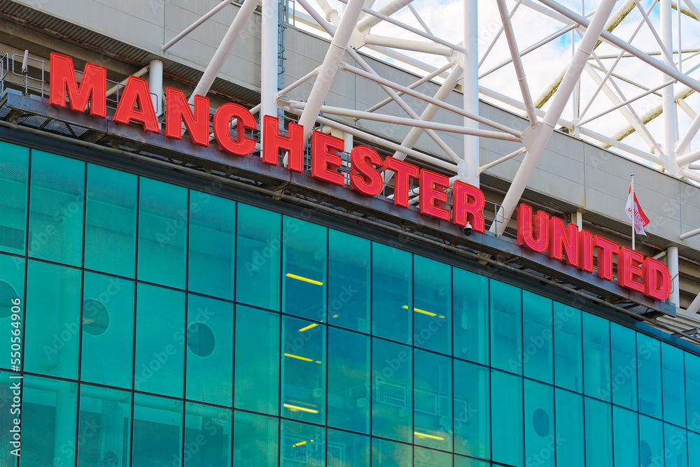 Manchester United Sign on the Clubs Old Trafford Stadium. September 24 ...