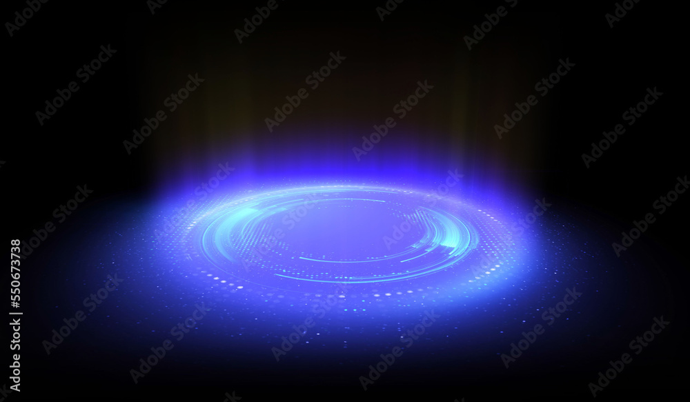 Glow swirl light effect. Circular lens flare. Abstract rotational lines ...