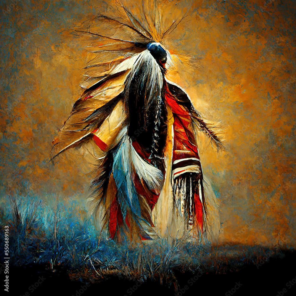 native american indian in the desert poster,digital art,generative ai ...