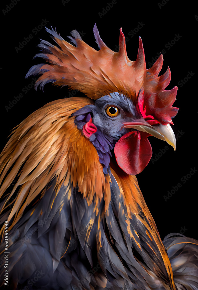 chicken portraits rooster Stock Illustration | Adobe Stock