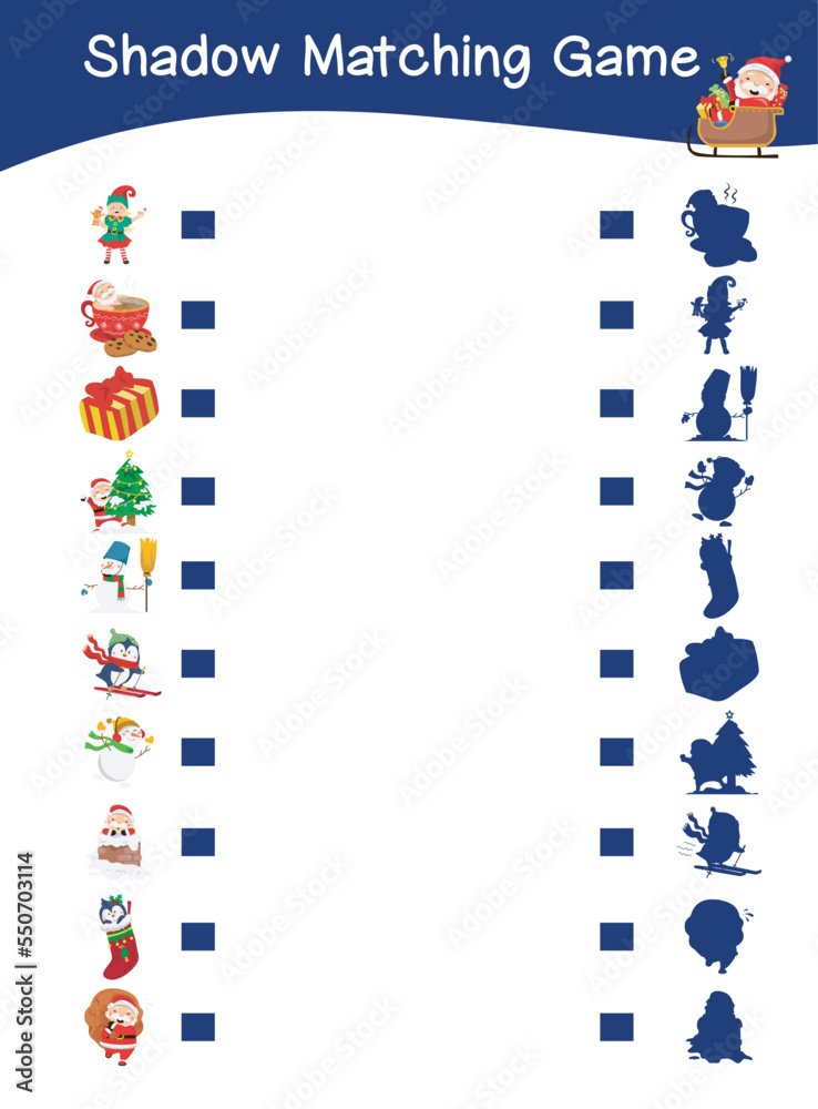 Shadow matching game worksheet Educational printable worksheet for ...