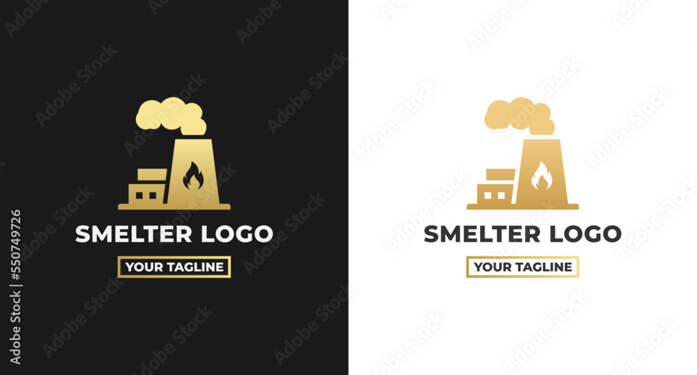 smelter logo or smelting logo isolated on white background. For smelter ...