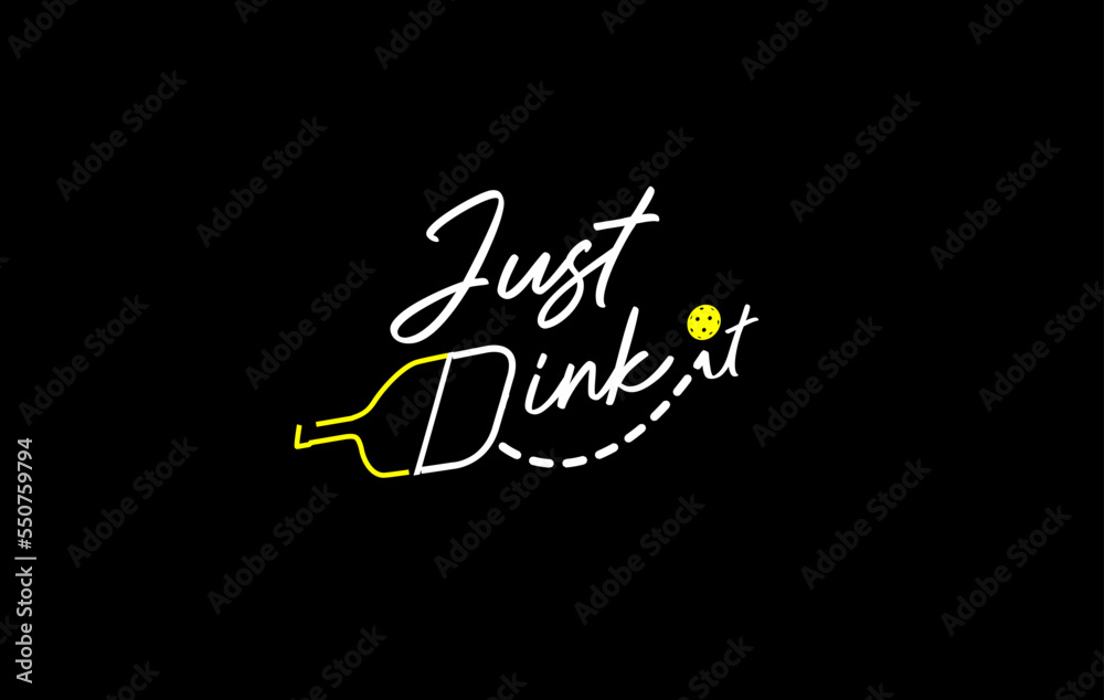 Unique cursive editable vector of pickleball dink type logo with an ...