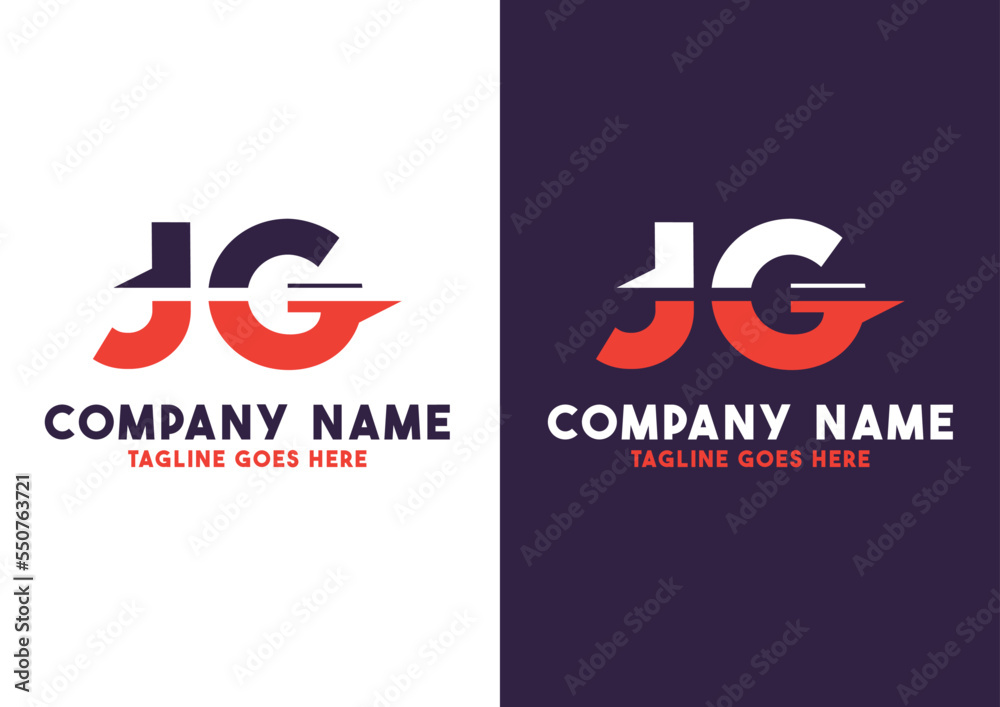 Letter JG logo design vector template, JG logo Stock Vector | Adobe Stock