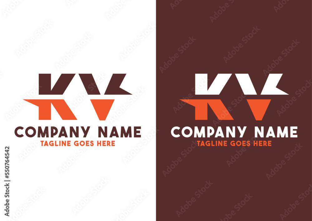 Letter KV logo design vector template, KV logo Stock Vector | Adobe Stock