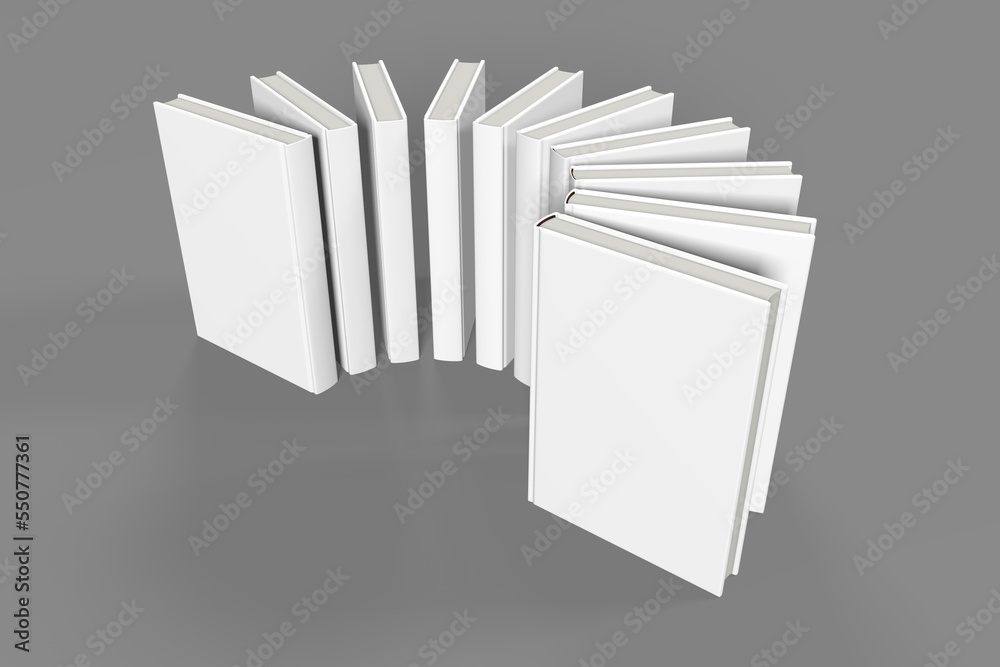 Realistic 3d book mockup illustration with 10 hard covers. Book mockup ...