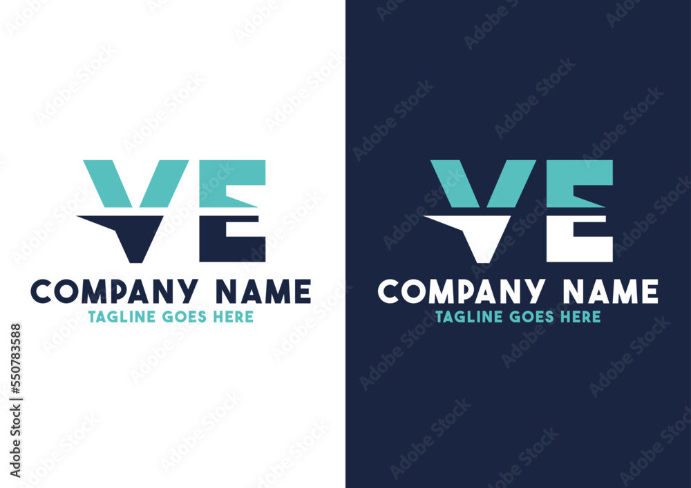 Letter VE logo design vector template, VE logo Stock Vector | Adobe Stock