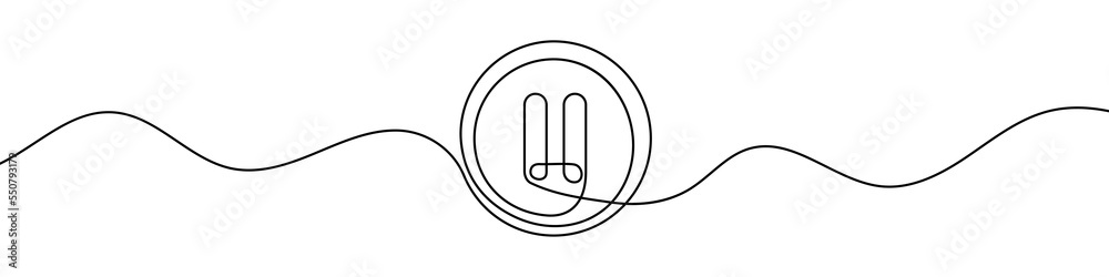 Pause icon in continuous line drawing style. Line art of pause button ...