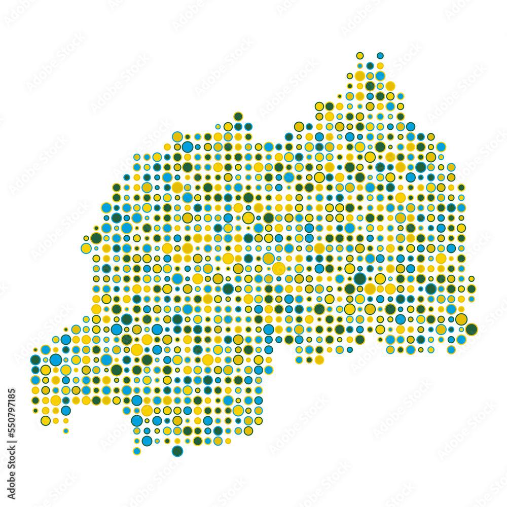 Rwanda Silhouette Pixelated pattern map illustration Stock Vector ...