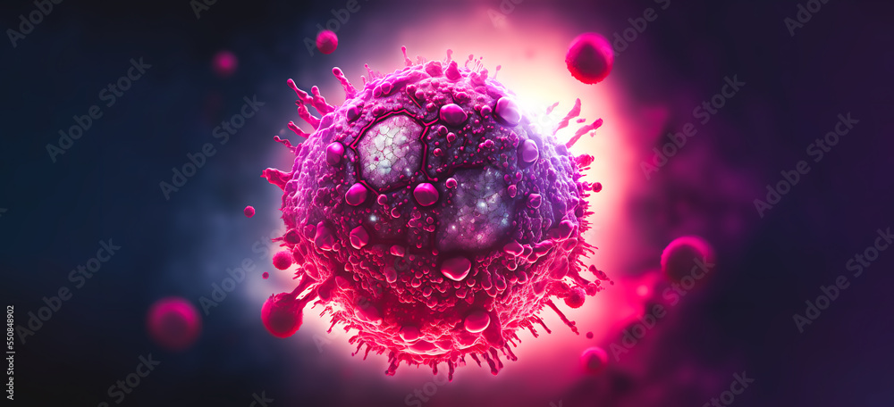 Ilustração HIV virus floating with DNA background, HIV vaccine and ...