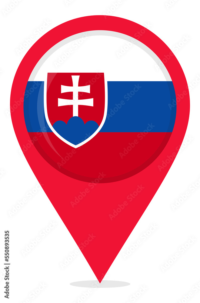 Map pin icons of Slovakia's national flags Stock Illustration | Adobe Stock