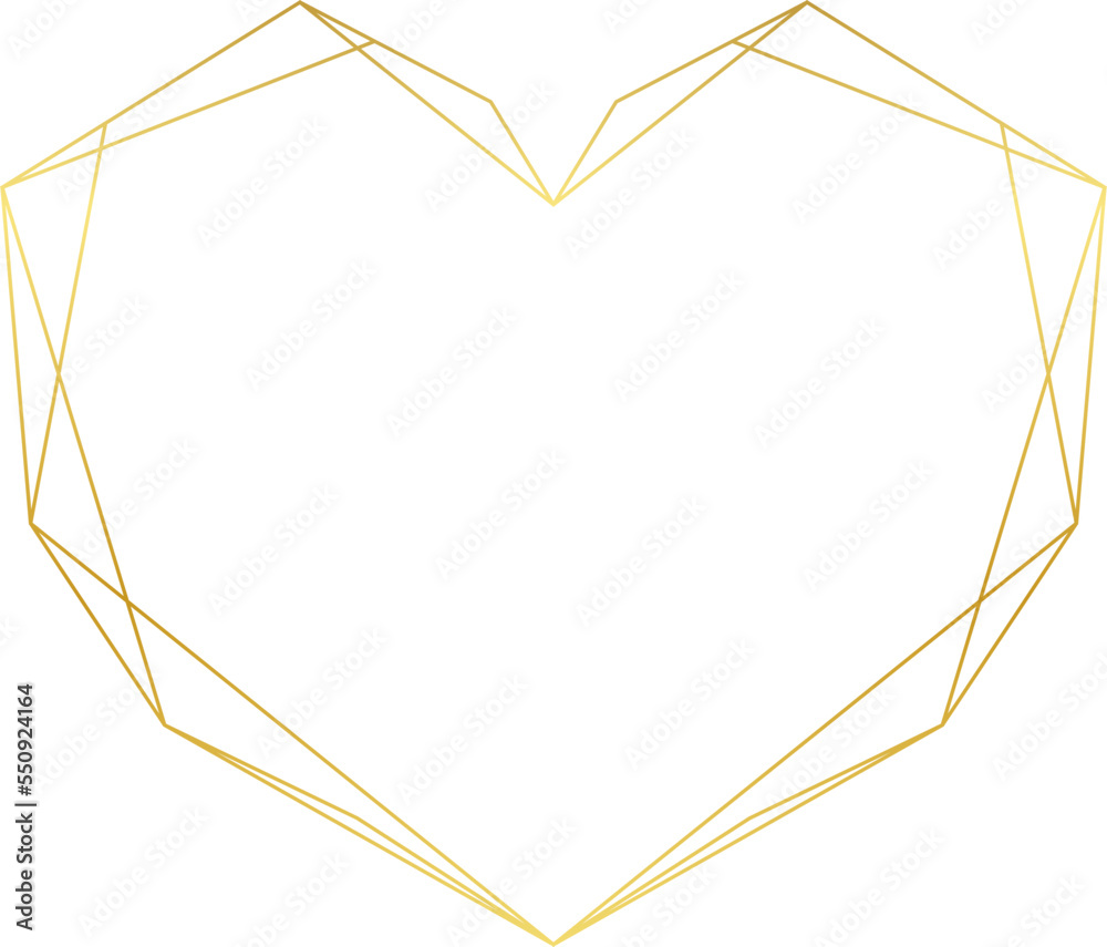 Gold Heart Geometric Frame Stock Vector | Adobe Stock