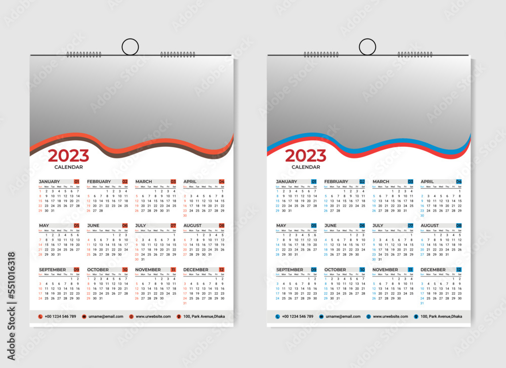 2023 Calendar Layout, wall calendar template design for 2023, Print ...