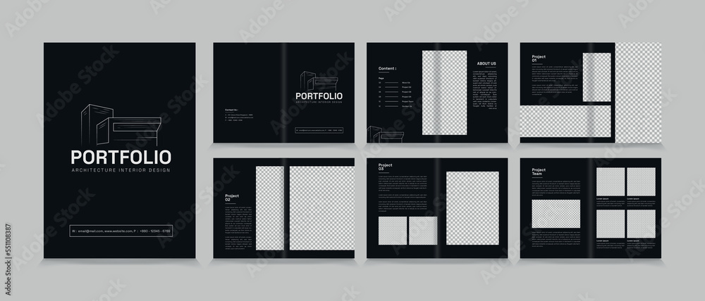 Architecture and interior portfolio layout design, a4 standard size ...