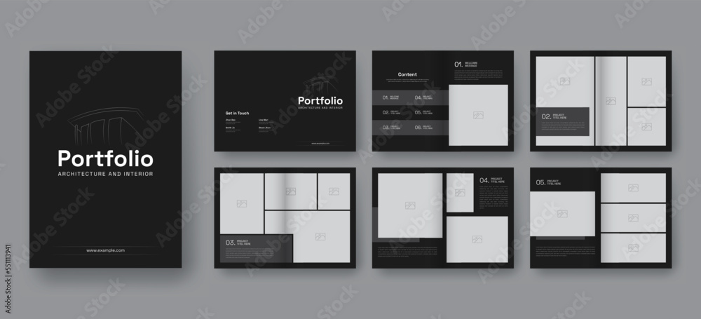 Architecture and interior portfolio layout design, a4 standard size ...