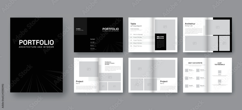 Architecture and interior portfolio layout design, a4 standard size ...