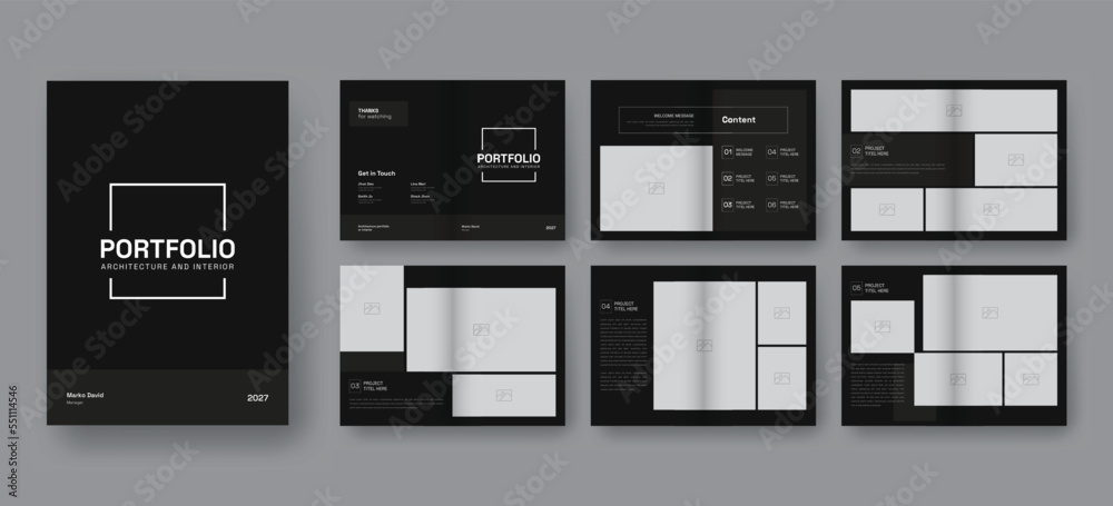 Architecture and interior portfolio layout design, a4 standard size ...