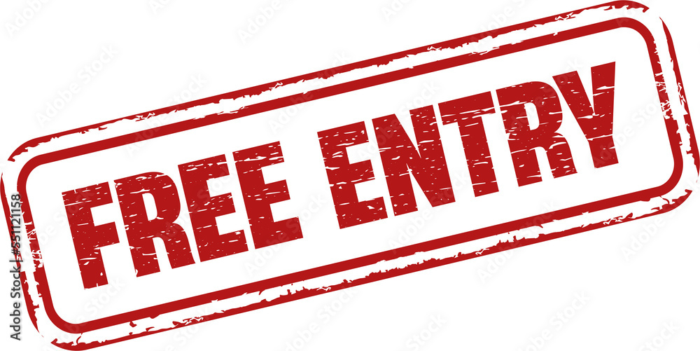 Free entry grunge rubber stamp. Vintage old red color texture frame ...