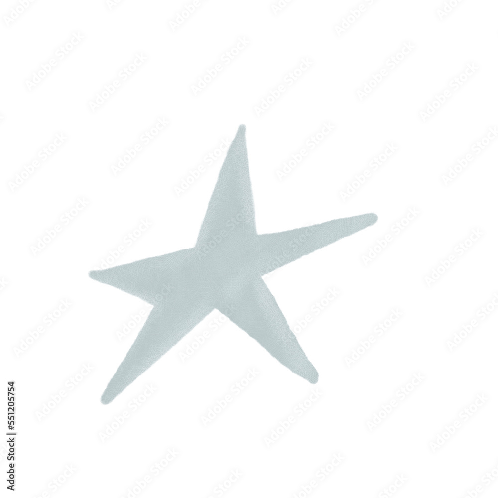 Pencil hand drawn cozy grey star png illustration. Colorful children ...