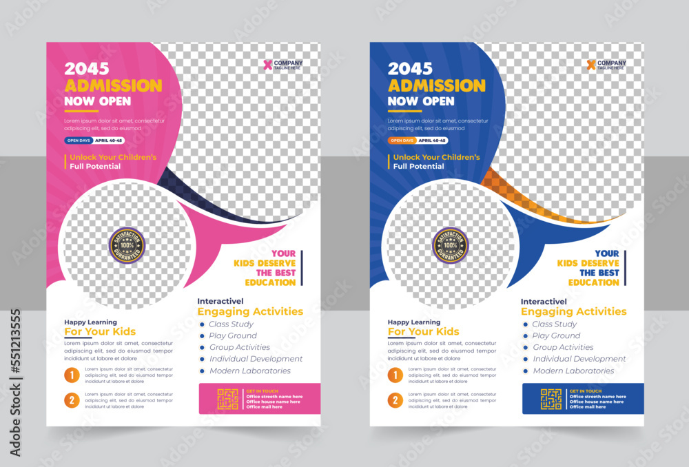 Admission Coming soon Flyer vector template, Junior and senior high ...