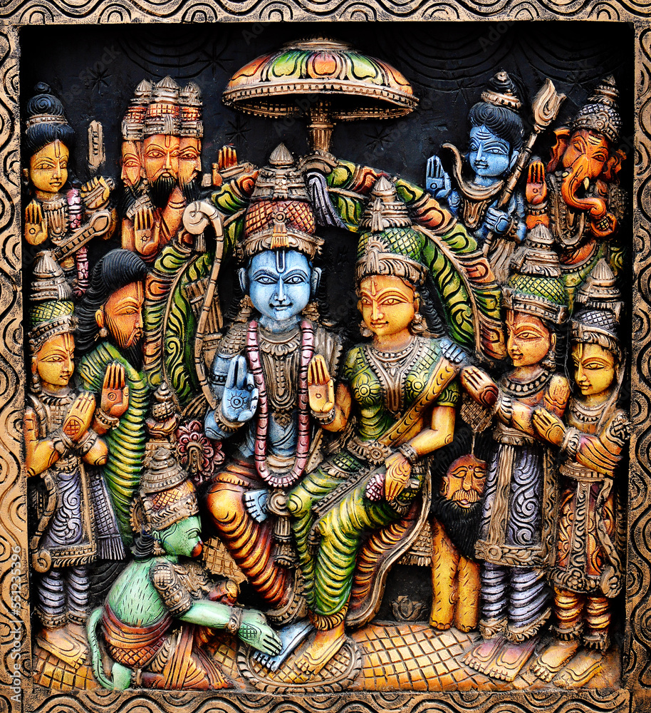 Hindu God Ram with goddess Sita Stock Photo | Adobe Stock