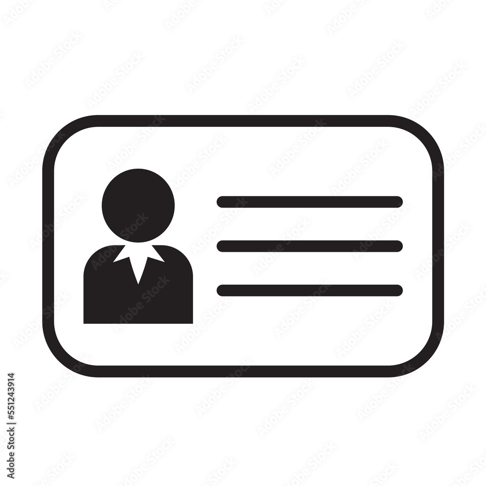 Stock-Vektorgrafik „ID Card icon. Employee clerk card, driver license ...