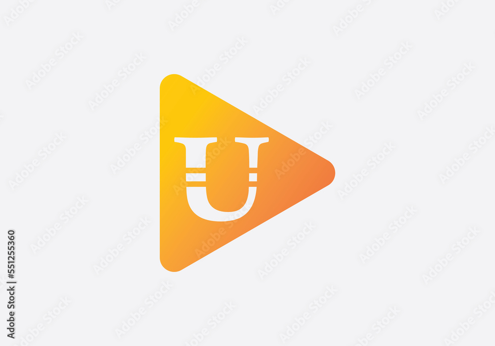Play button icon logo and play button symbol image with letters Stock ...