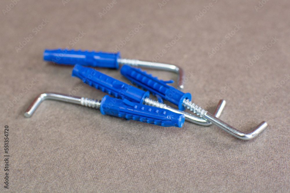 dowel hook universal. Conical two-material inserts and split-ribbed ...