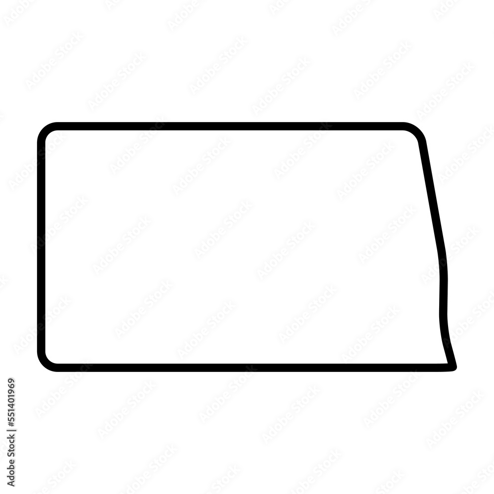 North Dakota state of United States of America, USA. Simplified thick ...