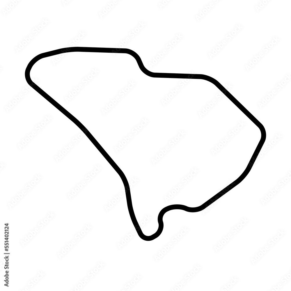 South Carolina state of United States of America, USA. Simplified thick ...