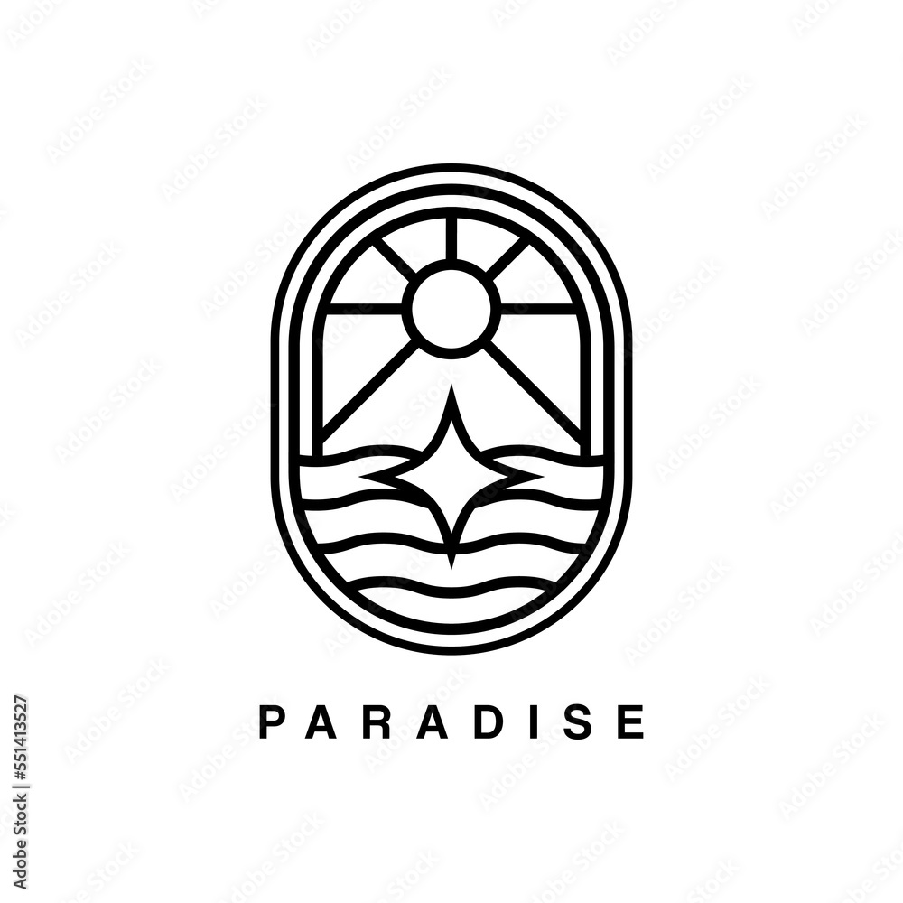 Tropical linear logos, symbols, icons design template. Stock Vector ...