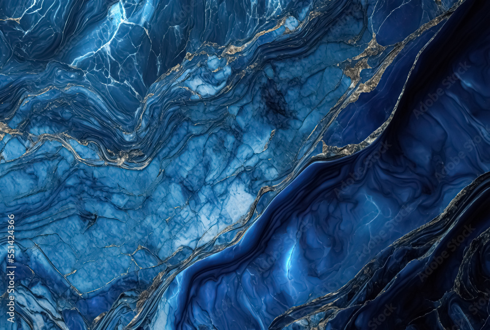 Luxury blue Gold Marble texture background. Panoramic Marbling texture ...