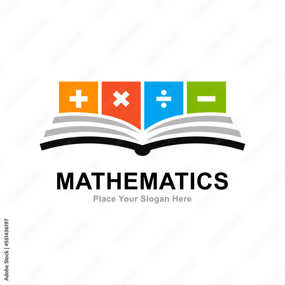 Mathematics book logo vector design. Suitable for calculator, education ...