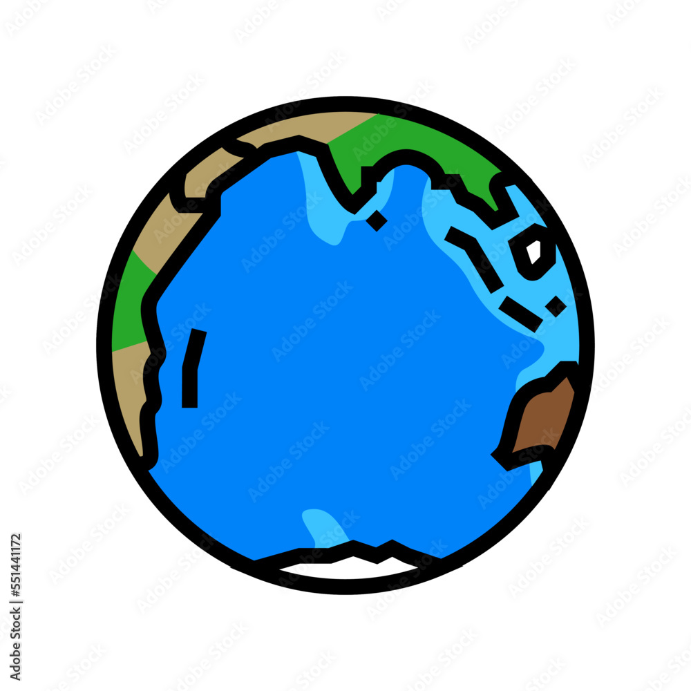 indian ocean map color icon vector. indian ocean map sign. isolated ...