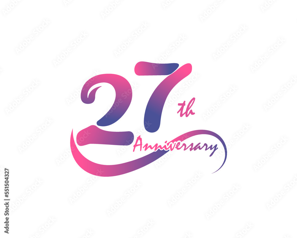 27 years anniversary logotype. 27th Anniversary template design for ...