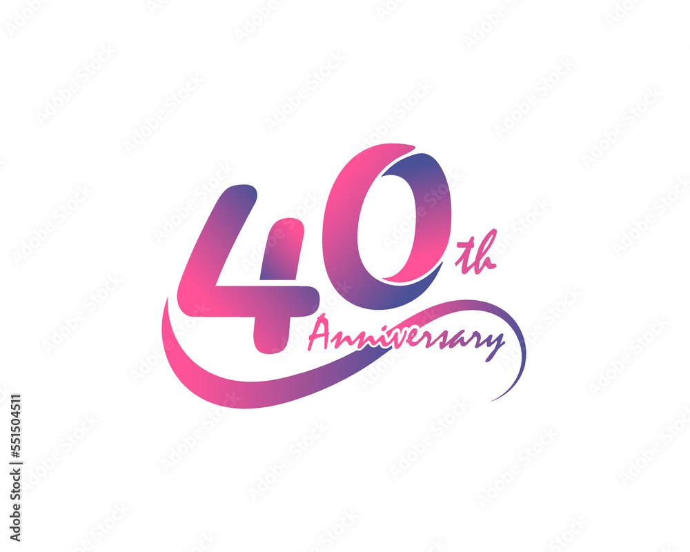 40 years anniversary logotype. 40th Anniversary template design for ...