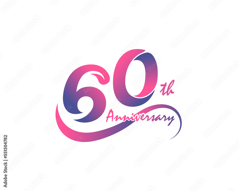 60 years anniversary logotype. 60th Anniversary template design for ...