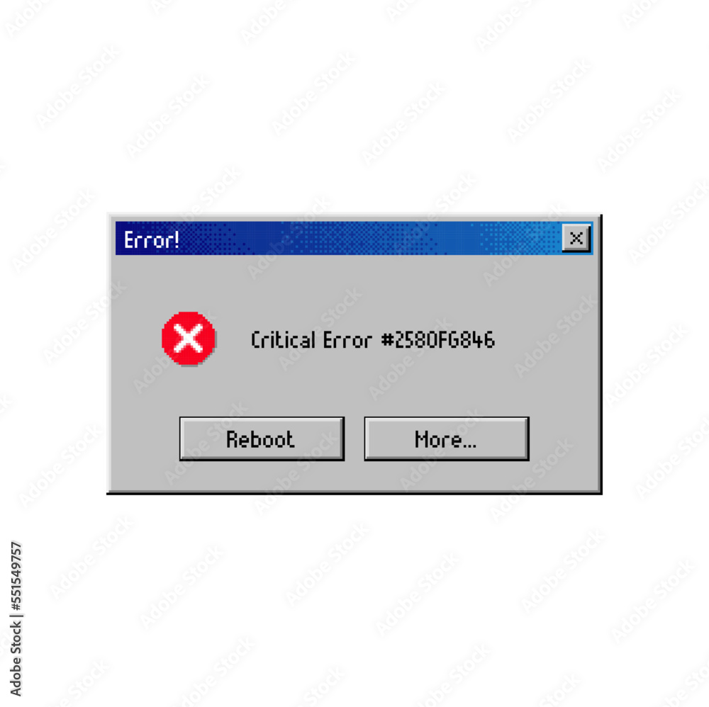 Critical error message window, PC popup warning on computer system ... Critical error message window, PC popup warning on computer system ...