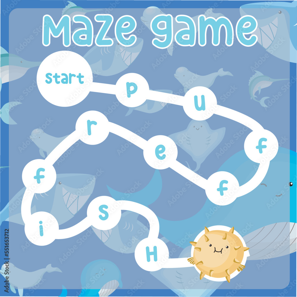 Maze game for children with animal theme. Preschool worksheet ...