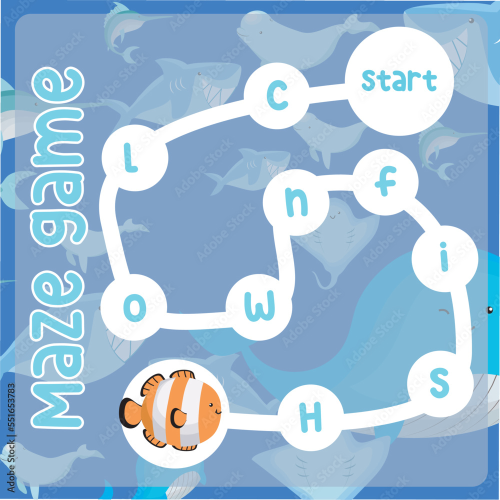 Maze game for children with animal theme. Preschool worksheet ...